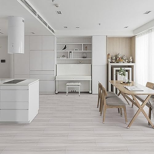 NUFLR Peel and Stick Floor Tile Waterproof, Floor Tile Easy to Paste, Vinyl Flooring Plank Tile for RV, Bedroom Living Room Kitchen and More(6Inx35Inx10pcs)