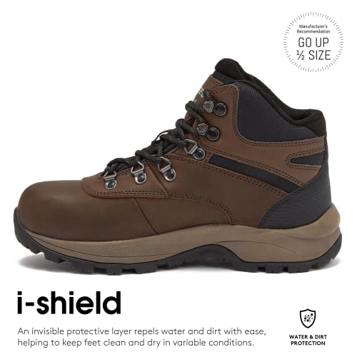 HI-TEC Altitude VI I WP Leather Waterproof Women's Hiking Boots, Trail and Backpacking Shoes - Dark Brown Tan, 11 Medium