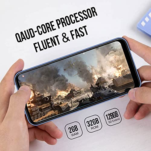 KXD D68S | 4G Unlocked Android Smartphone | 6.1 inch Waterdrop Full-Screen Dual SIM Unlocked Cell Phones | 4000 mAh | 32GB RAM to 128GB Extend | AI Camera 8MP + 8MP Camera | Face Unlock | Android 11