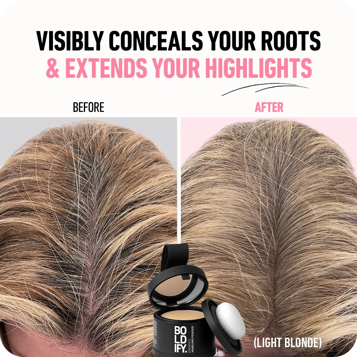 Hairline Powder (Light Brown) + Hair Thickening Serum 8oz: Boldify Bundle: Root Touchup Hair Loss Powder and For Thicker Hair Day One.