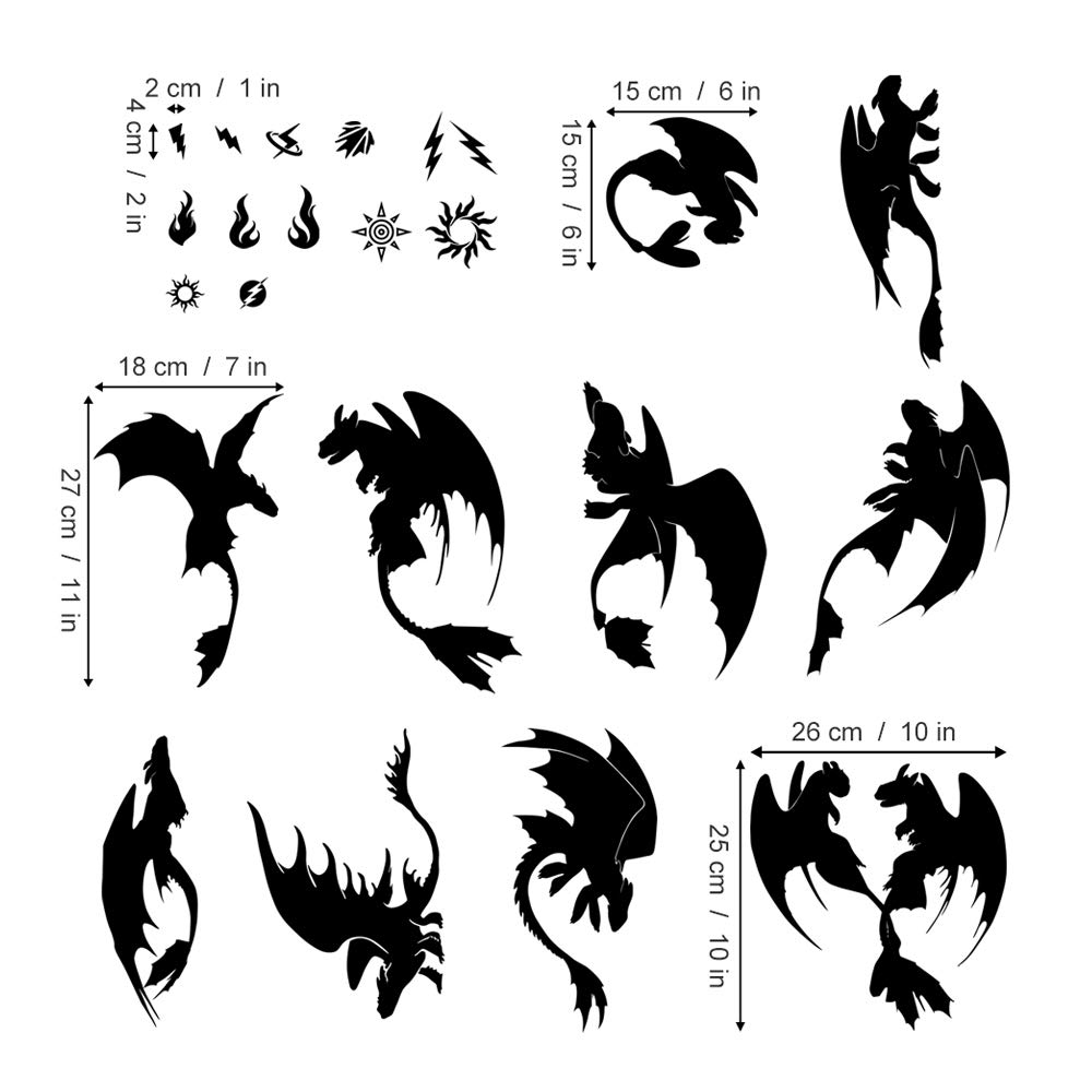 decalmile Black Dragon Wall Stickers Halloween Wall Decals Boys Room Baby Nursery Wall Decor