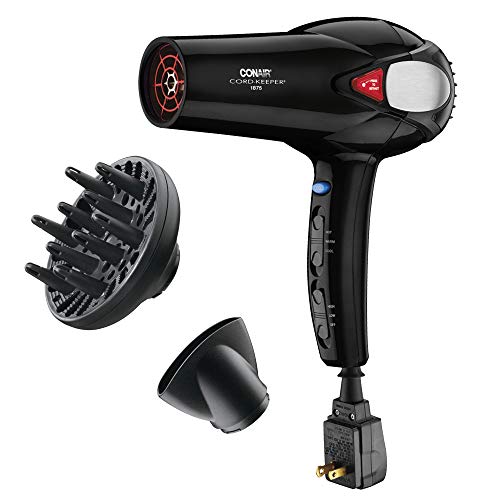 Conair 1875 Watt Cord Keeper Hair Dryer, Black - Amazon Exclusive