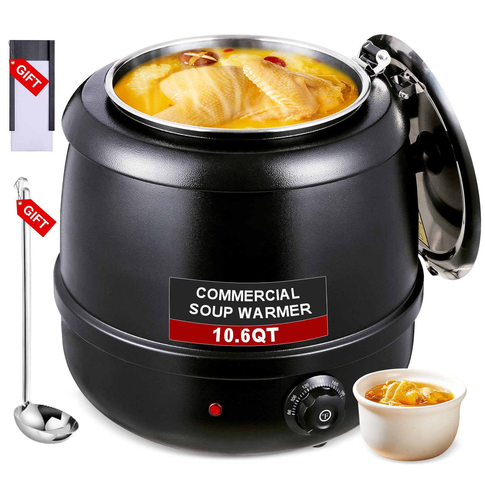 JIVGDN Soup Warmer Commercial (10QT)