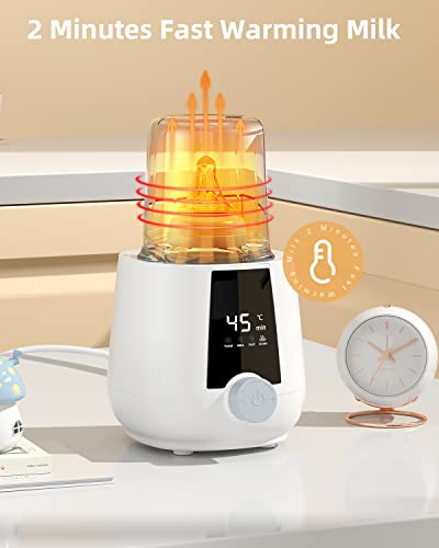 Tizwis Baby Bottle Warmer for Breastmilk or Formula, Fast Baby Milk Warmer with Timer, Smart Temperature Control, Multifunctional Bottle Warmers with Defrost, Thaw, Keep, Heat Baby Food Jars Function