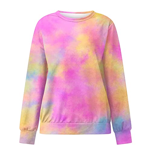 Stessotudo my orders placed Long Sleeve Tops for Women Casual Crewneck Graphic Loose Sweatshirt Lightweight Pullover Trendy Fall Shirts 2023 Pink M