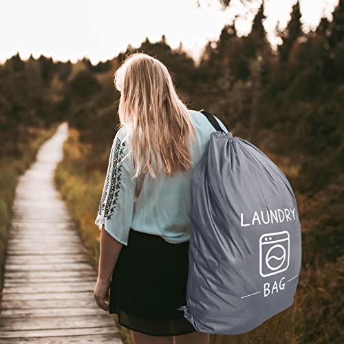 Laundry Bag with Strap, Laundry Bags Extra Large Heavy Duty, Travel Laundry Bags for Dirty Clothes, Dirty Laundry Travel Bag, Canvas Laundry Bag, Easy Fit a Laundry Hamper or Basket…