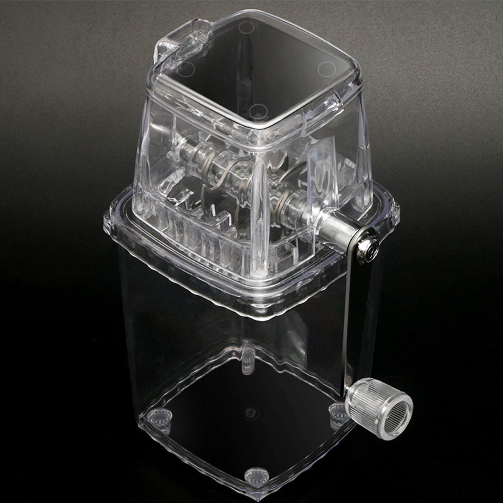 Hand Cranked Ice Crusher, Clear Rustproof Multifunctional Manual Ice Crusher Household Ice Breaker Mini Portable Ice Maker with Stainless Steel Blades for Home Kitchen(Transparent)