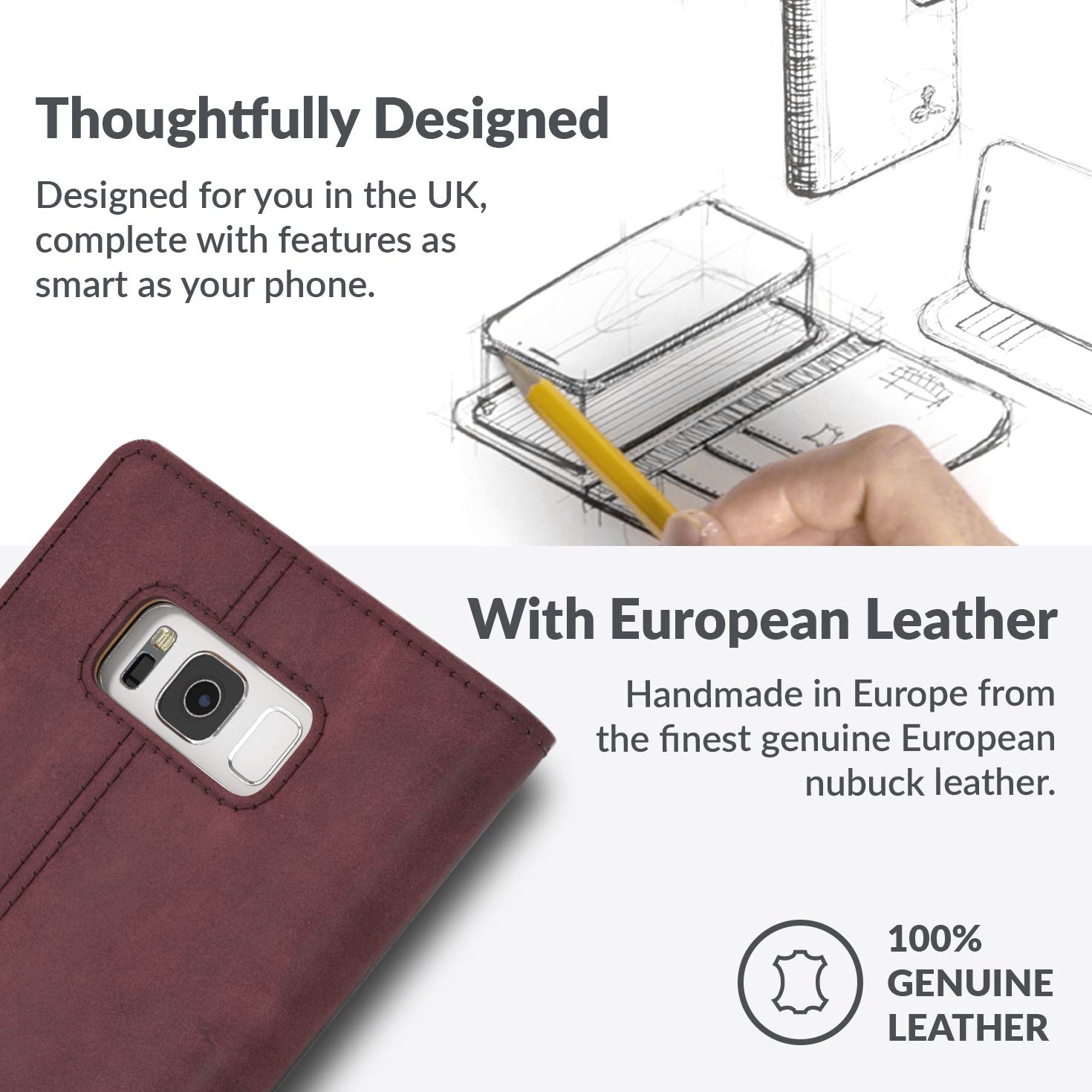 Snakehive Vintage Wallet for Apple iPhone 7 Plus || Real Leather Wallet Phone Case || Genuine Leather with Viewing Stand & 3 Card Holder || Flip Folio Cover with Card Slot (Plum)
