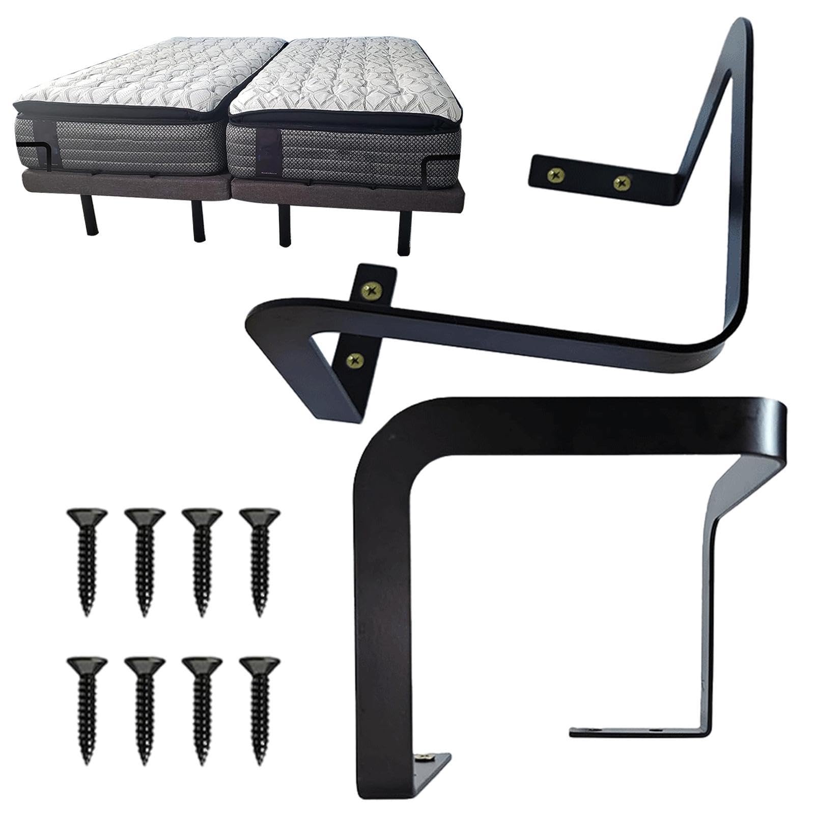 Mattress Stopper - 2 Metal Mattress Holder in Place with 8 Screws | Sturdy Murphy Bed Kit, Strong Anti Slip Mattress Gripper for Bed Frame, Adjustable Beds, Foot of Beds