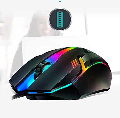 hunikmtgsiol LED Light Backlit USB Wired Gaming Keyboard and Mouse Set 1200dpi Mice Office Keyboard for Computer Desktop PC Laptop Keyboard and Mouse Set