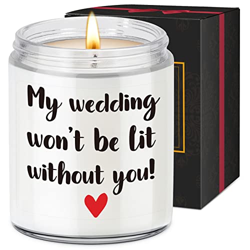 LEADO Scented Candles - Bridesmaid Gifts, Bridesmaid Proposal Gifts - Funny Maid of Honor Gifts for Wedding Party - Thanks You Gifts for Bridesmaids, Matrons of Honor, Junior Bridesmaid Gifts