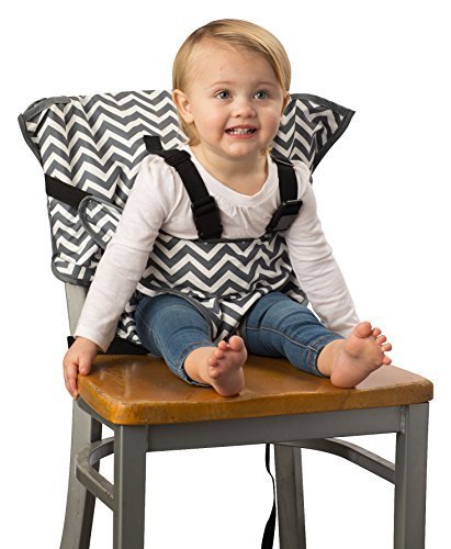 The Original Easy Seat Portable High Chairs for Babies and Toddlers - Quick, Easy, Convenient Cloth Travel High Chair - Fits in Your Hand Bag for a Happier, Safer Infant/Toddler (Chevron)