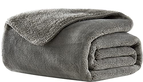 UGG 18961 Whitecap Plush Flannel Oversized Reversible Fleece Throw Blanket Comfortable Lightweight Cozy Hotel Style Home Decor Luxurious Machine Washable Easy Care Blankets, 70 x 50-Inch, Seal
