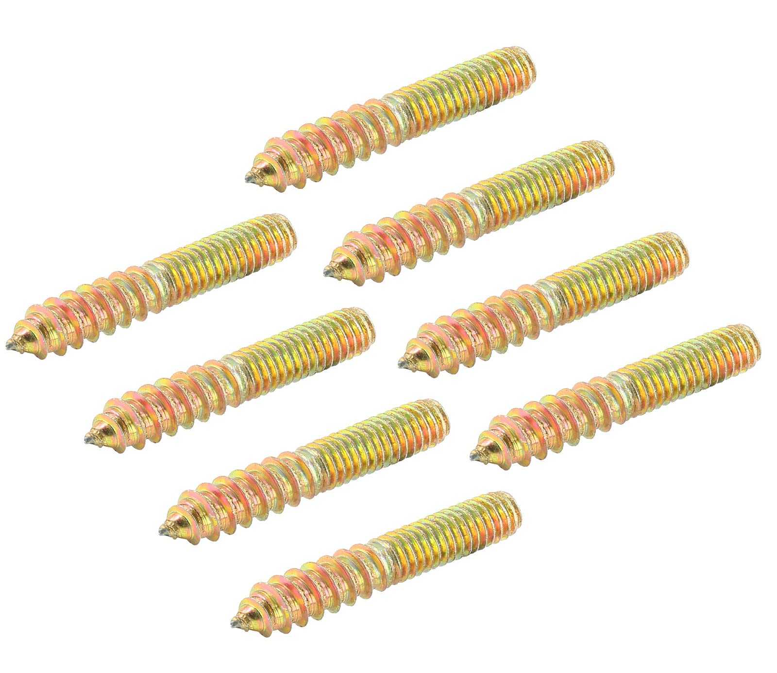 Waziaqoc 8 PCS Hanger Bolts 1/4 x 1-1/2 Inch Double Headed Bolt Self-Tapping Bolts Wood Joint Screw for Furniture