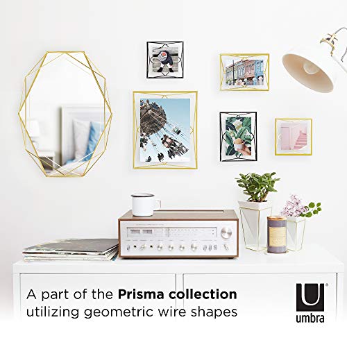 Umbra Prisma Picture Frame, 8x10 Photo Display for Desk or Wall, Brass