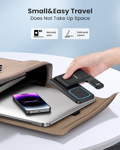 DUMTERR 3 in 1 Wireless Charger for iPhone 15/14/13/12,Wireless Charging Station for Apple Devices, Charging Stand for Apple Watch Series, for AirPods
