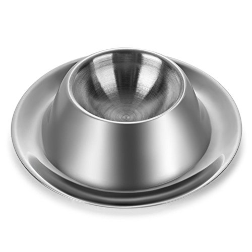 Flexzion Egg Cups for Soft Boiled Eggs - Set of 2 Stainless Steel Egg Cup - Stackable Hard Boiled Egg Holder with Base for Serving, Breakfast, Brunch