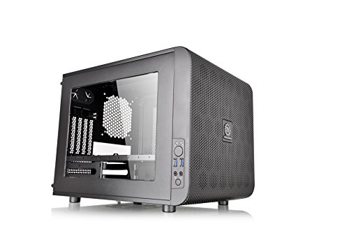 Thermaltake Core V21 SPCC Micro ATX, Mini ITX Cube Gaming Computer Case Chassis, Small Form Factor Builds, 200mm Front Fan Pre-installed, CA-1D5-00S1WN-00 Black