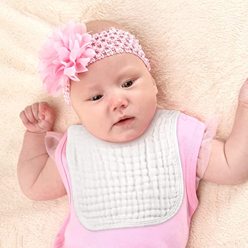 Tallew 8 Pack Baby Burp Cloth Muslin Sets Unisex Bibs Muslin Burp Cloth Cotton Burp Rags Absorbent Soft Burping Cloth(Bright Color)