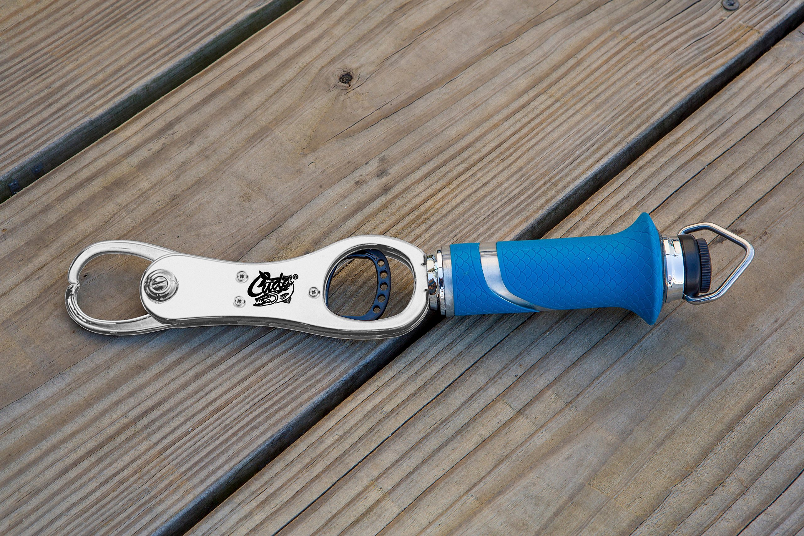 CUDA 11.5" Grip & Scale | Durable For Saltwater and Freshwater Use Up to 50 LBS Fish Scales with Non-Slip Scale Pattern Grip & Stainless Steel Jaws | Lanyard Included