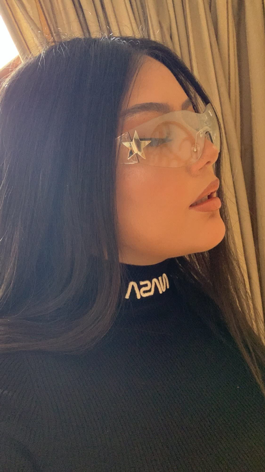 FEISEDY Y2K Sunglasses for Women Men 2000s Fashion Rimless Wrap Around Frameless Star Sun Glasses B9090