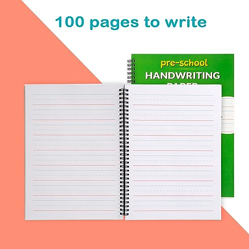 Learning Owl A4 Handwriting Practice Paper Notebook for Kids β Spiral Bind, Lined Paper with Dotted Midline for Preschool, Pre-K, Kindergarten - 100 Thick Ruled Pages for Alphabet and Number Writing