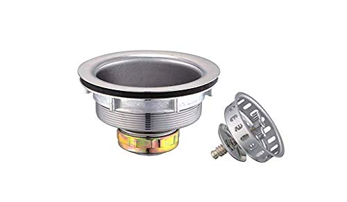 Kitchen Sink Drain Stainless Steel Strainer Basket with Drain Assembly, 3-1/2 inch Replacement for Standard drains, Twist Drain Stopper