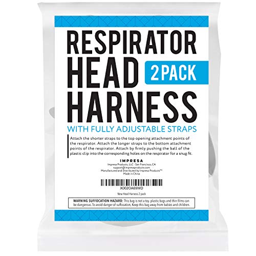 IMPRESA - Replacement Head Harness Straps for Respirator Mask - 2 Pack - Compatible with 3M Full Facepieces 6000 Series - 51131370055 - Size 6897/37005(AAD)