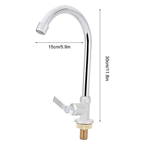 Kitchen Sink Faucet High Arc Vertical Faucet Single Cold Water Tap G1 2in Zinc Alloy Faucet Without Hose for Home Use
