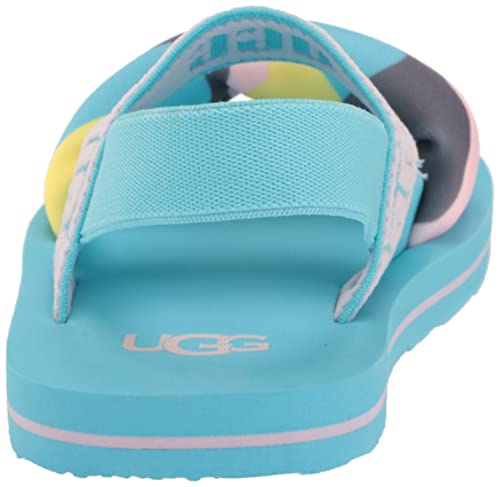 UGG K Zuma Sling Camopop Flat Sandal, Summer Sky, 3 US Unisex Little Kid