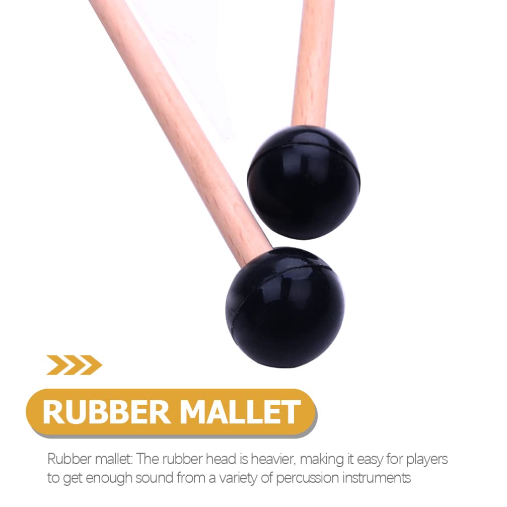 ERINGOGO 2pcs Ethereal Drum Hammer Glockenspiel Sticks Glockenspiel Mallets Rubber Mallets Sticks Handpan Drumsticks Kids Keyboard Instrument Hammer Chimes Electronic Solid Wood Toddler
