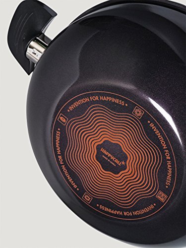 Happycall 5 Layer Diamond Nonstick Party Wok, 13inch, Stir Fry Pan, Jumbo Size, Double Handle Wok, Deep Frying, With Glass Lid