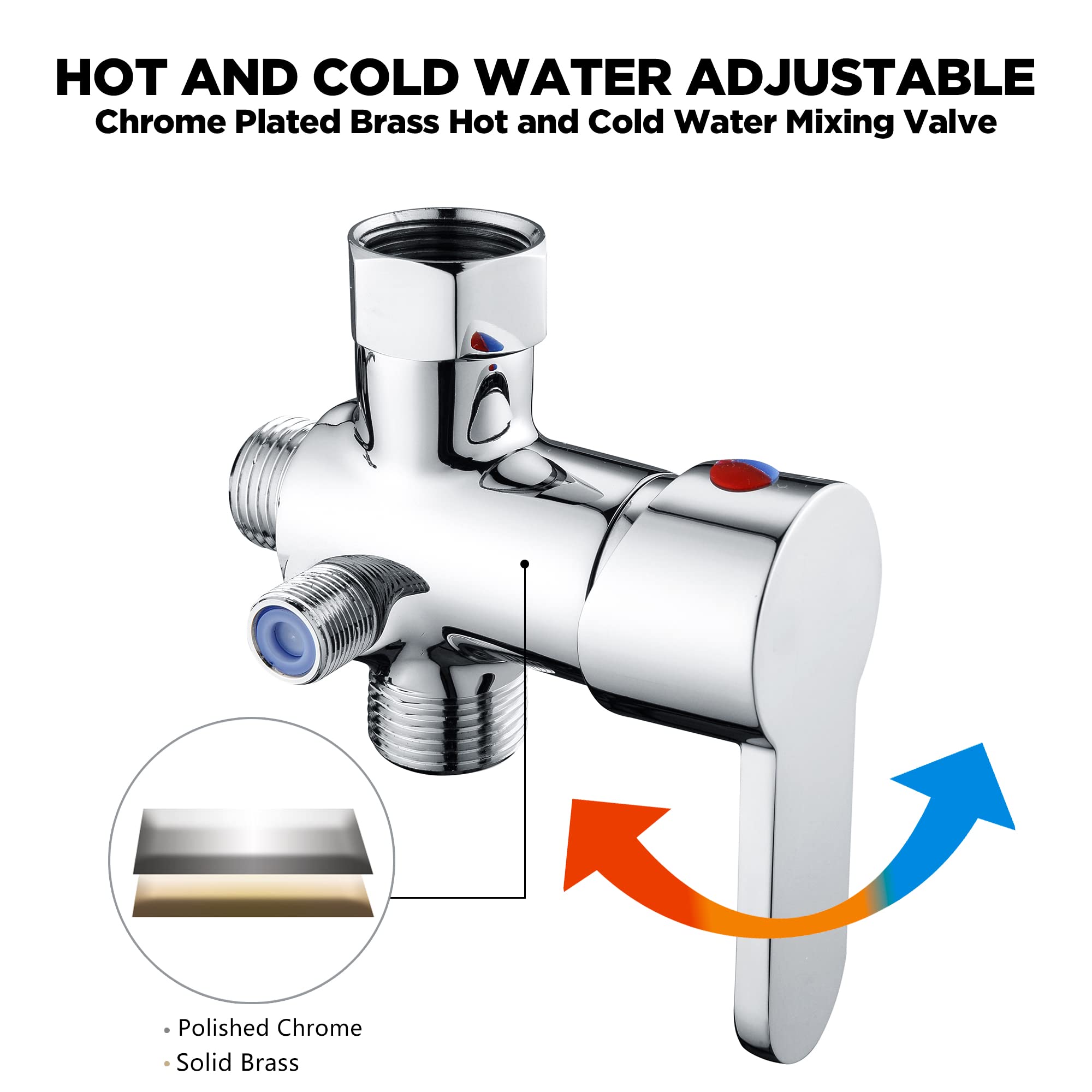 Handheld Bidet Sprayer for Toilet, Bidet Attachment for Warm Water, Hot and Cold Mixing Valve Kit, Hand Sprayer for Feminine Wash, Pet, Cloth, Diaper