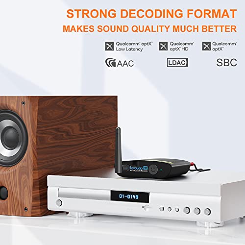 Lavaudio HiFi Bluetooth 5.0 Music Receiver for Home Stereo with LDAC, Bluetooth Audio Adapter with Audiophile DAC aptX HD, RCA Optical Output for AV Receiver or Stereo Amplifier - DS200Pro