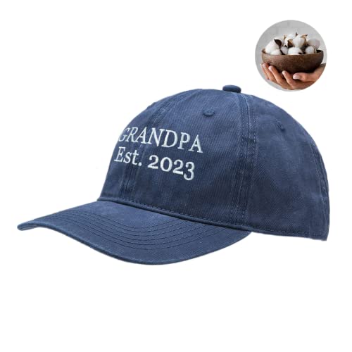 Grandpa Est. 2023 Denim Retro Hat - Vintage Style Cap for Proud Grandpas