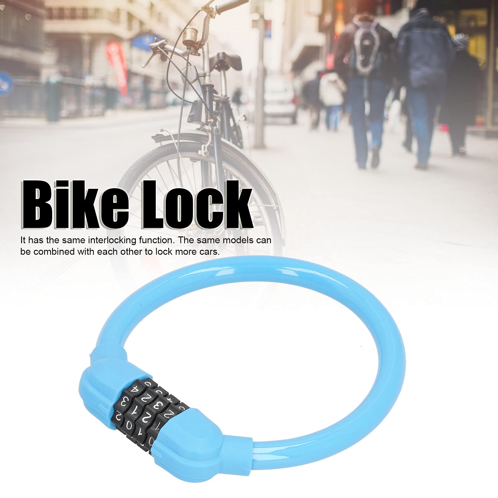 Ertuan Bicycle Cable Locks for Cycling Outdoors - Bike Lock Bike Lock Cable, Bicycle Locks Anti Theft Bike Lock High Security Bicycle Locks Bicycle Cable Locks for Outdoors (Blue)