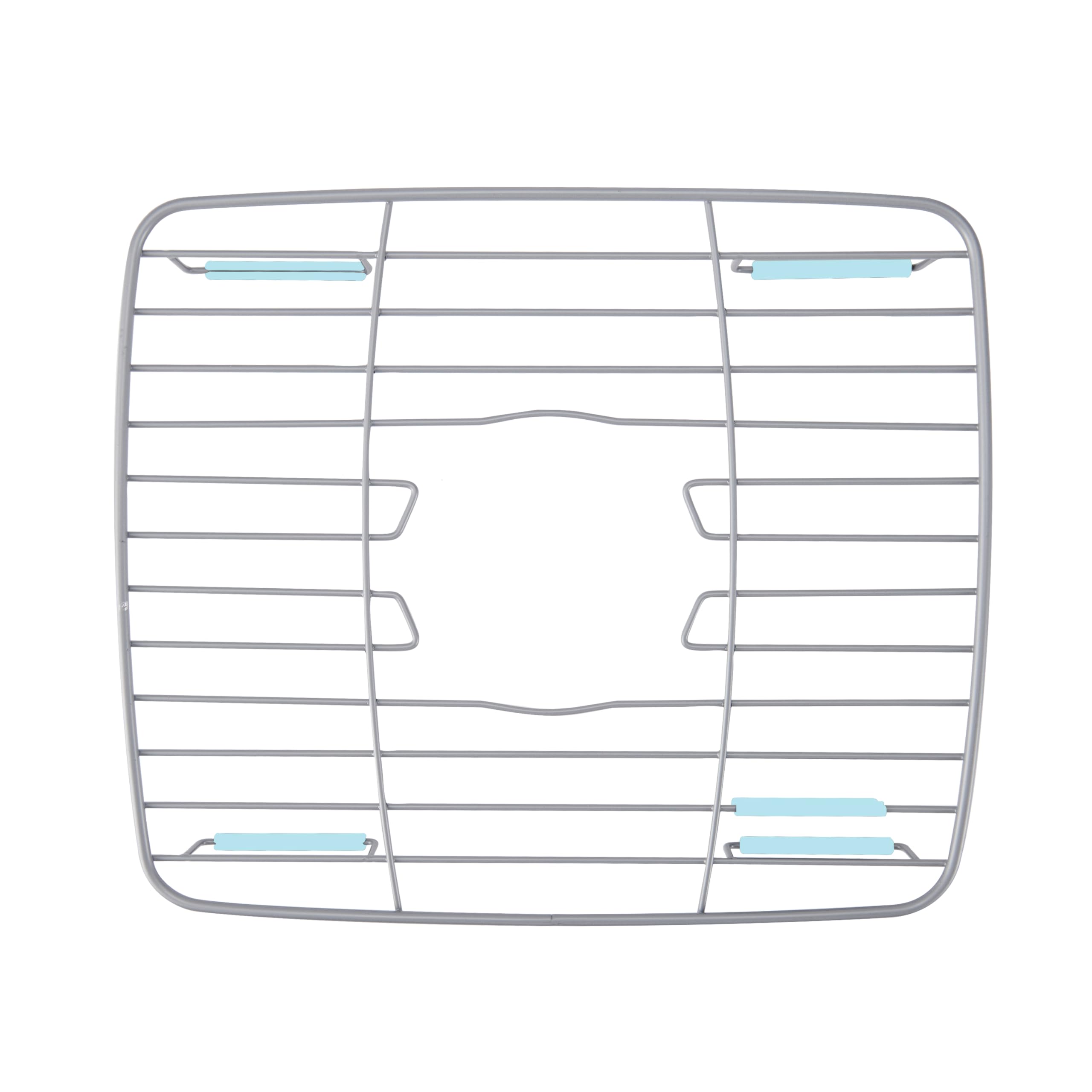 KitchenAid Rust Resistant Small Protector with Non Slip Feet and Center Opening for Sink Stopper and Quick Drying, 10.5 x 12.5 x 1.4 Inch, Mineral Water