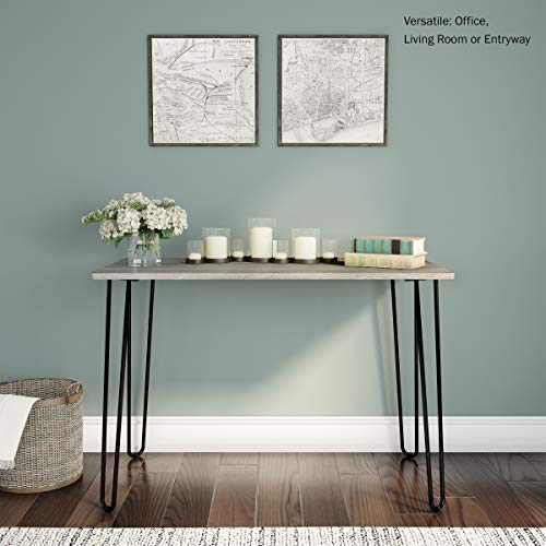 Lavish Home Computer Home Office-Small Desk With Hairpin Legs for Modern, Industrial-Style Decor, (L) 39.25β x (W) 19.5β x (H) 27β, Gray