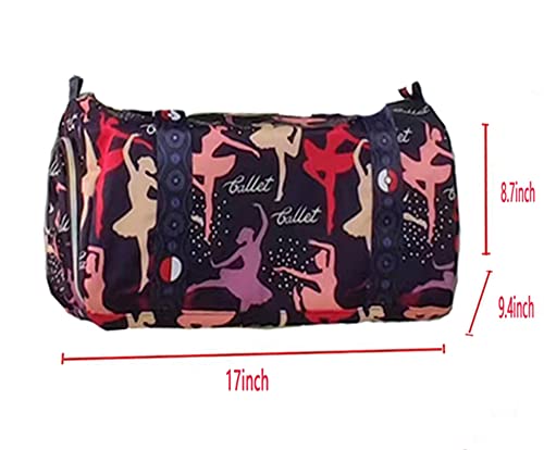 Girl's Ballet Dance Sports Gym Duffel Bag Small Weekender Ovenight Travel Carry On Tote