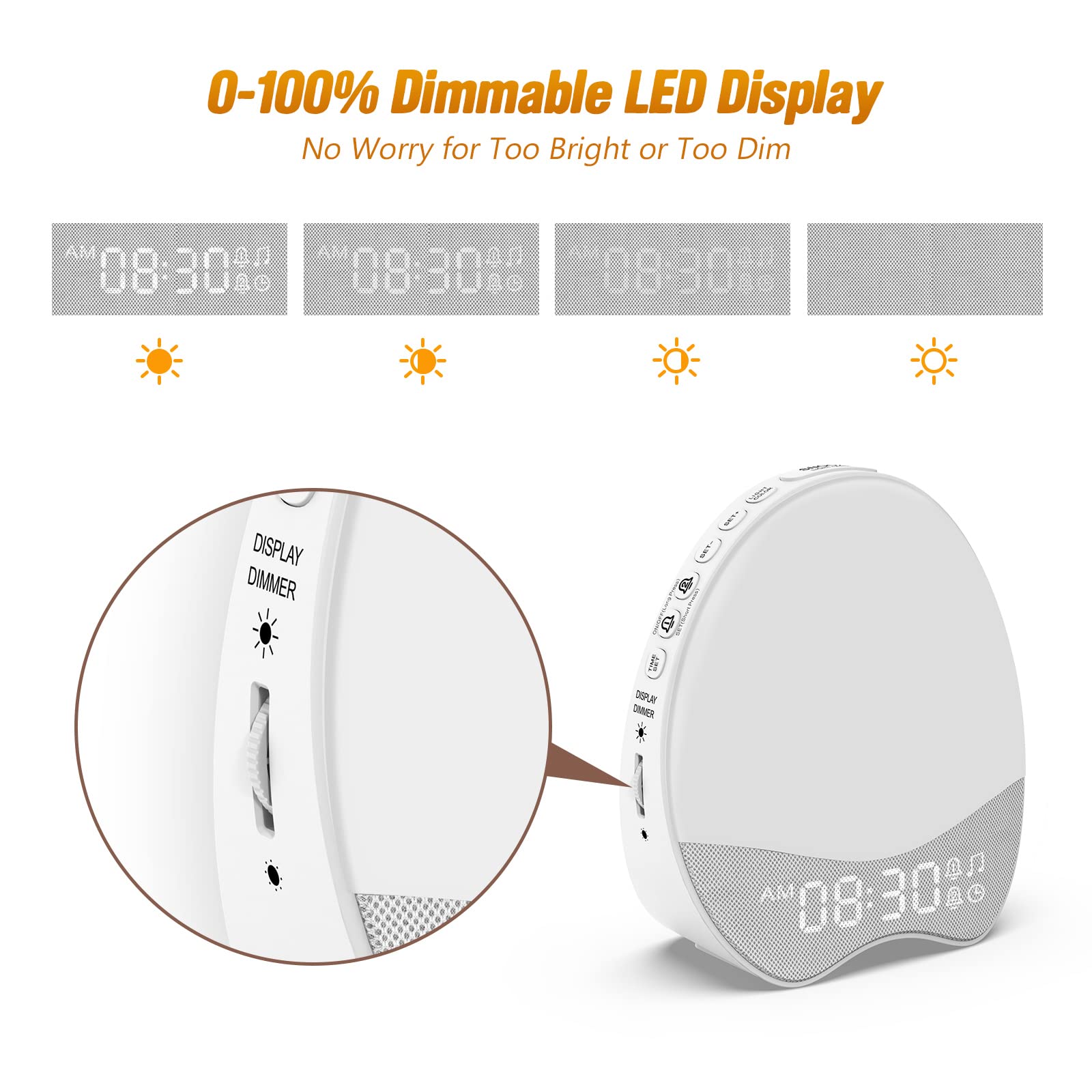 Welgo G4 White Noise Machine Alarm Clock and Nightlight with Natural Sound Dual Alarms, 12 Soothing Sounds, Sleep Timer, Dimmable Digital Display for Kids, Adult, Sleeping, Bedroom…