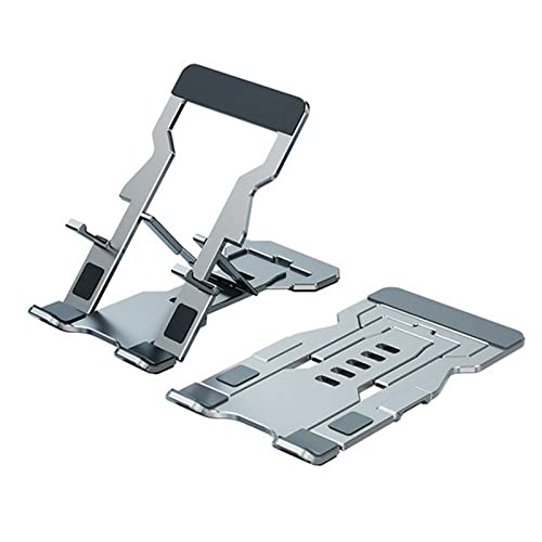 QiBok Aluminum Alloy Foldable Phone Stand, Portable Cell Phone Stand for Desk and Adjustable Height, Cell Phone Holder Cradle Dock Compatible Most of Phone