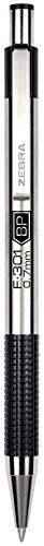 Zebra F-301 Ballpoint Stainless Steel Retractable Pen, Fine Point, 0.7mm, Black Ink, 1-Count