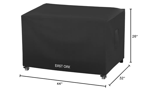 EAST OAK 44'' Propane Fire Pit Table + Cover, 60,000 BTU Gas Firepit with Aluminum Frame and Tempered Glass