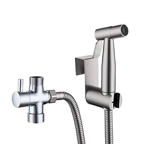 Handheld Bidet Sprayer for Toilet, 7/8" Stainless Steel Adjustable Pressure Bidet Faucet Diaper Sprayer Set with Hose Attachment for Bathroom