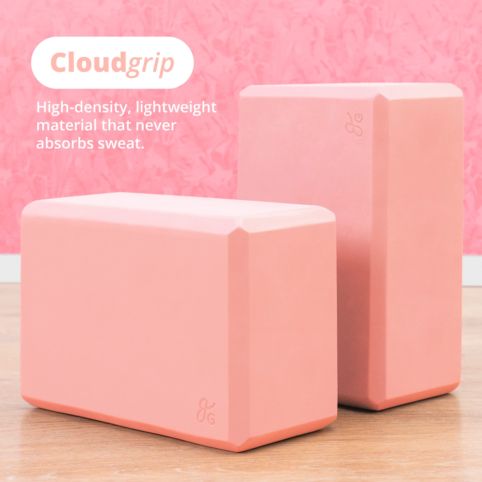 Greater Goods Premium Yoga Blocks for Yoga, Pilates, or Meditation, Blush Pink, (Pack of 2)