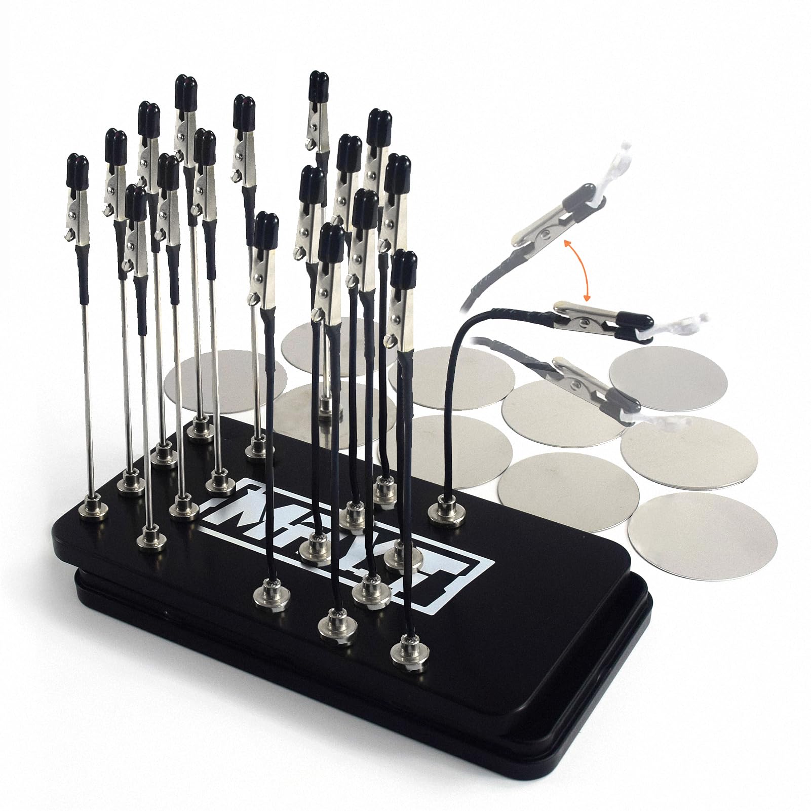MAY.T 18PCS Magnetic Alligator Clip Stick with Metal Painting Stand Base Set Modeling Tools for Airbrush Hobby Model Parts