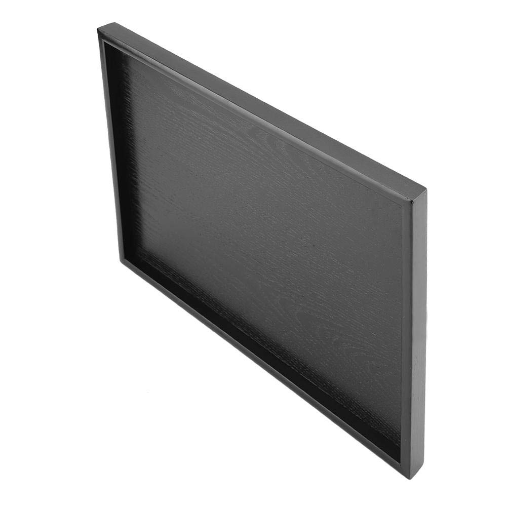 Fdit Rectangle Shape Solid Wood Tea Coffee Snack Food Meals Serving Tray Plate Home Hotel Restaurant Trays(36 x 27cm)
