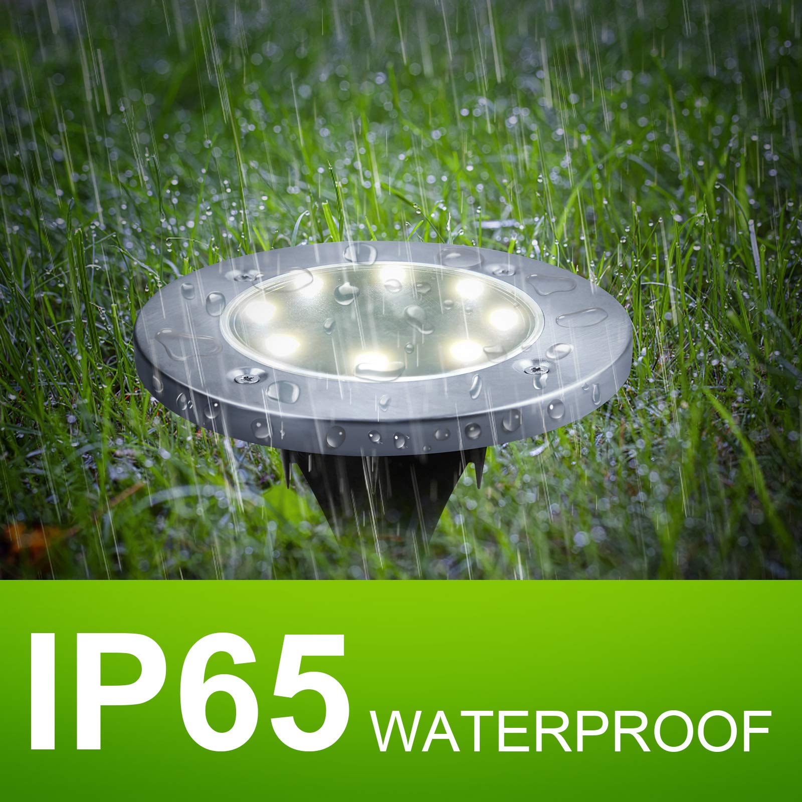 DUUDO Solar Ground Lights 12 Pack - 8 Led Solar Outdoor Lights Decorative Warterproof for Pathway Patio Walkway Lawn Outdoor Solar Lights