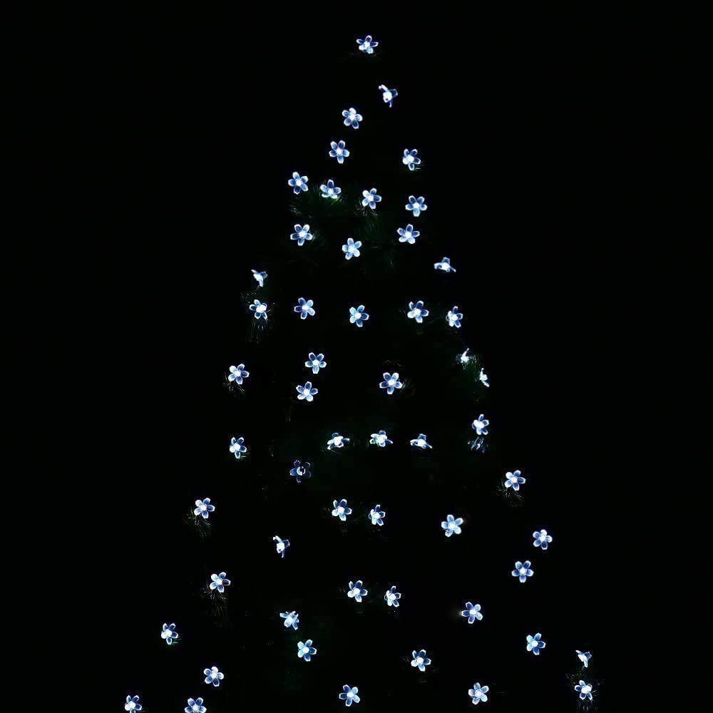 Solar Flower String Lights,AMZSTAR® 21ft 50 LED Peach Blossom Fairy Lights Indoor/Outdoor Decorative String Lights for Home Garden Patio Lawn Party and Weeding Decorations(White)