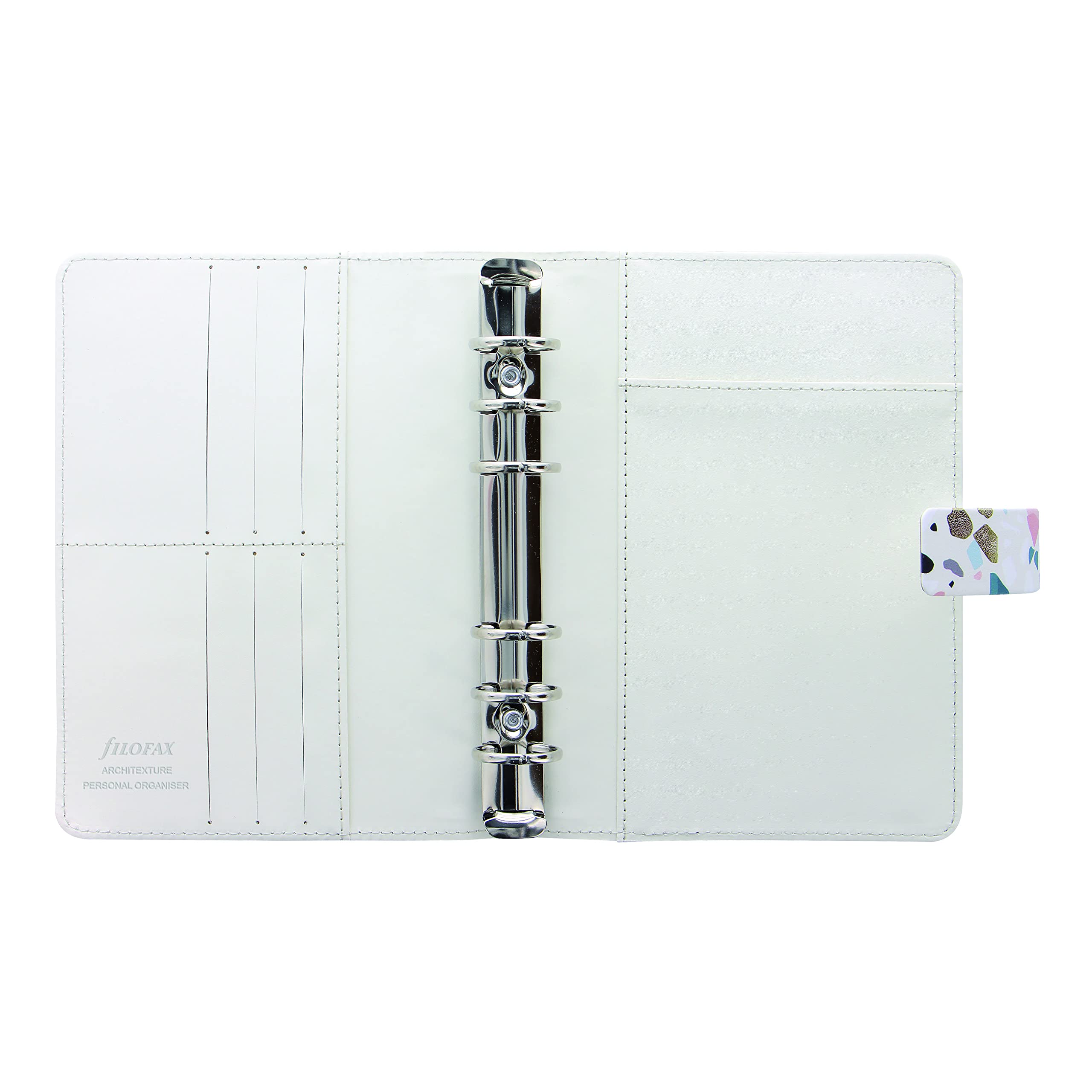 Filofax Architexture Organizer, Personal Size, Terrazzo - Italian Inspired, Flecked Foil Design, Six Rings, Week-to-View Calendar Diary, Multilingual, 2022 (C029701-22)